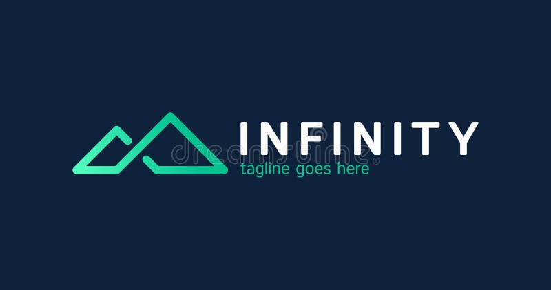 Creative and Simple Mountain and Infinity River Flow Logo Design ...