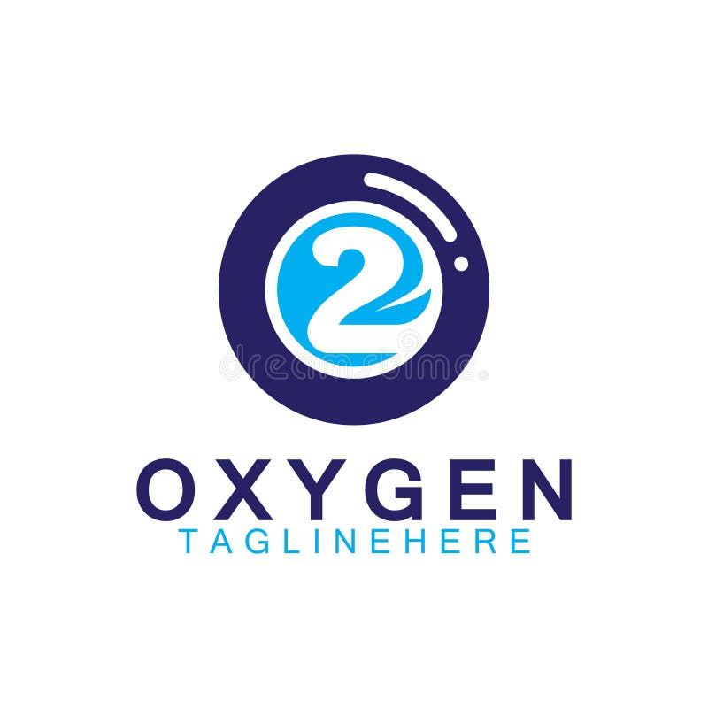 Creative and Simple Oxygen Icon Logo Design, O2, Initial O and Number 2 ...