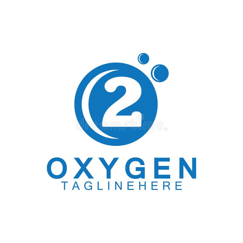 Creative and Simple Oxygen Icon Logo Design, O2, Initial O and Number 2 ...