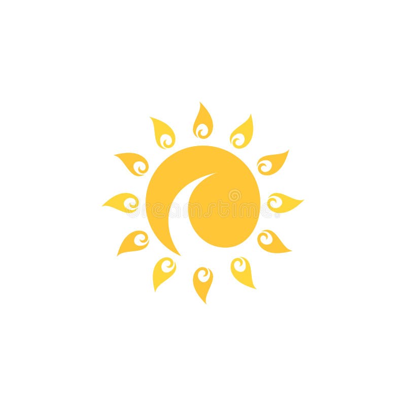 Creative, Simple Vector Sun with Swirl on the Middle Isolated Summer ...