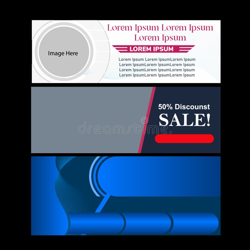 Creative, Simple Web Banners Ads Design Template Stock Vector ...
