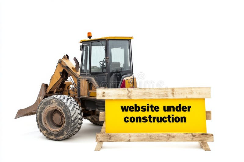 Creative Site Under Construction Sign for Websites on Solid White ...