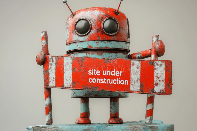Creative Site Under Construction Sign for Websites on Solid White ...