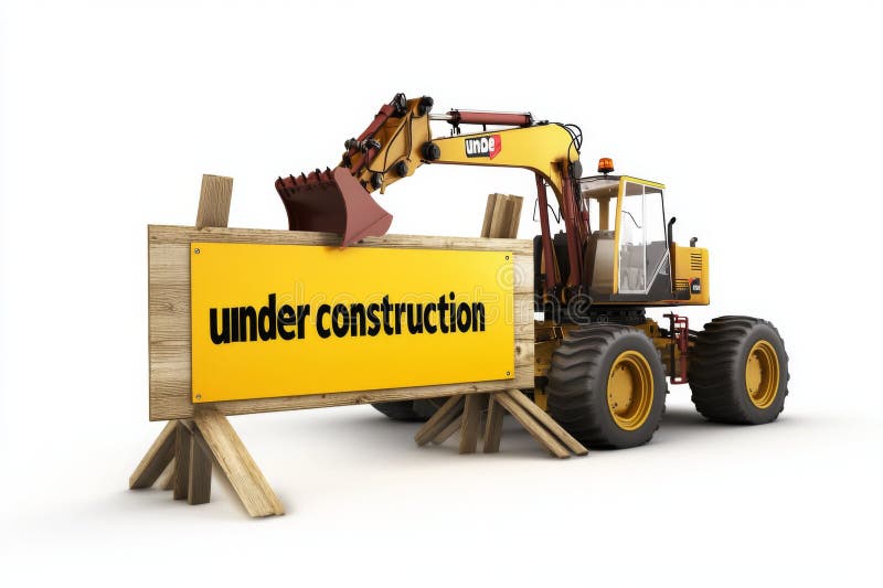 Creative Site Under Construction Sign for Websites on Solid White ...