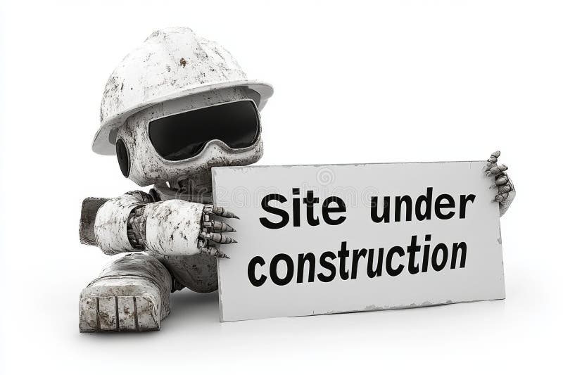 Creative Site Under Construction Sign for Websites on Solid White ...