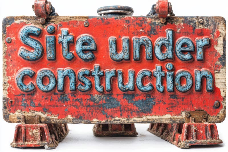 Creative Site Under Construction Sign for Websites on Solid White ...