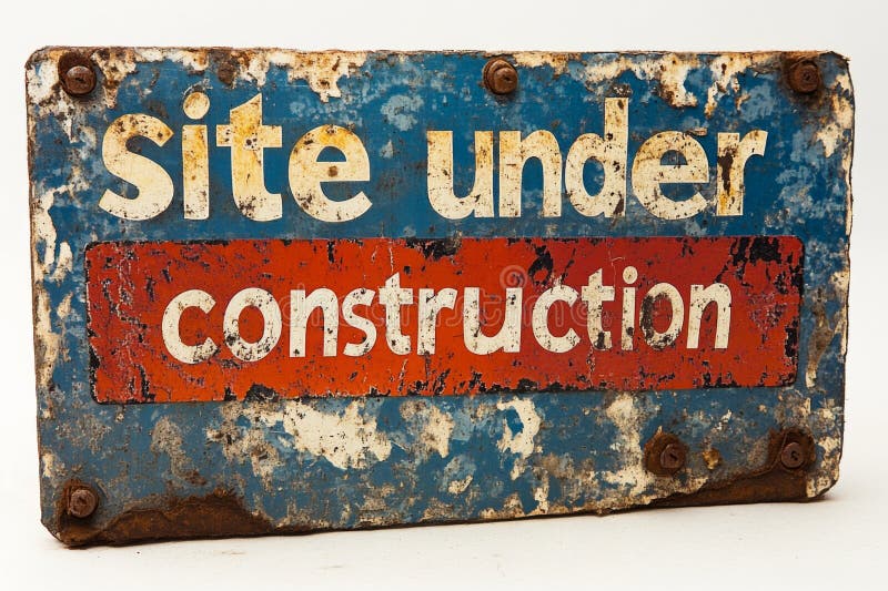 Creative Site Under Construction Sign for Websites on Solid White ...