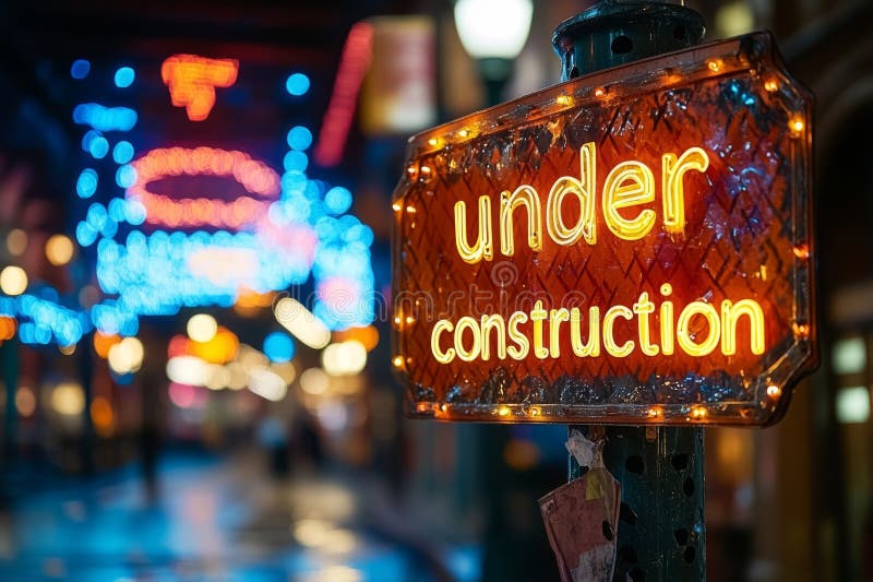 Creative Site Under Construction Sign for Websites on Solid White ...