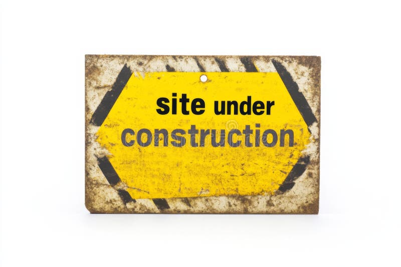 Creative Site Under Construction Sign for Websites on Solid White ...