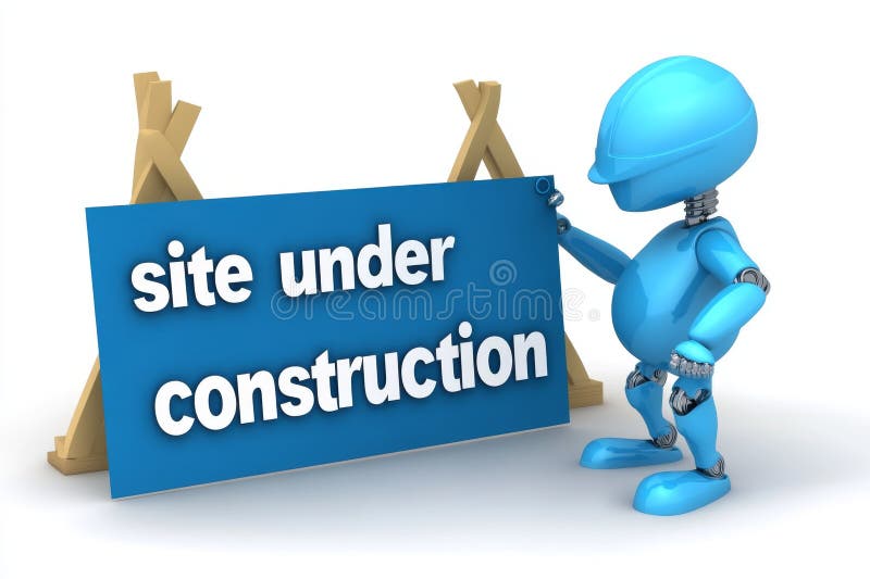 Creative Site Under Construction Sign for Websites on Solid White ...