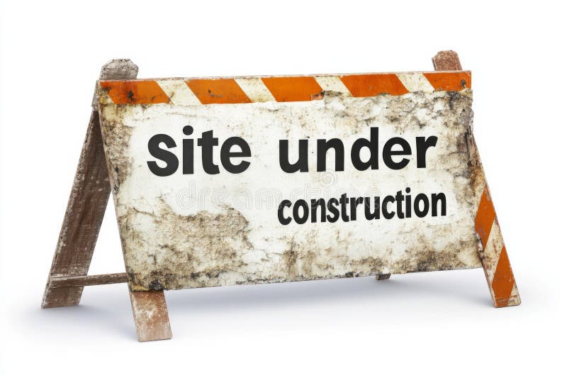 Creative Site Under Construction Sign for Websites on Solid White ...