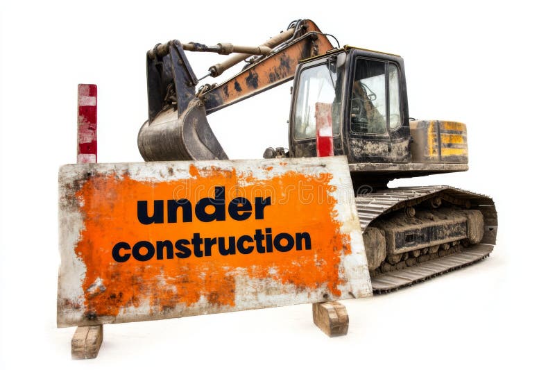 Creative Site Under Construction Sign for Websites on Solid White ...