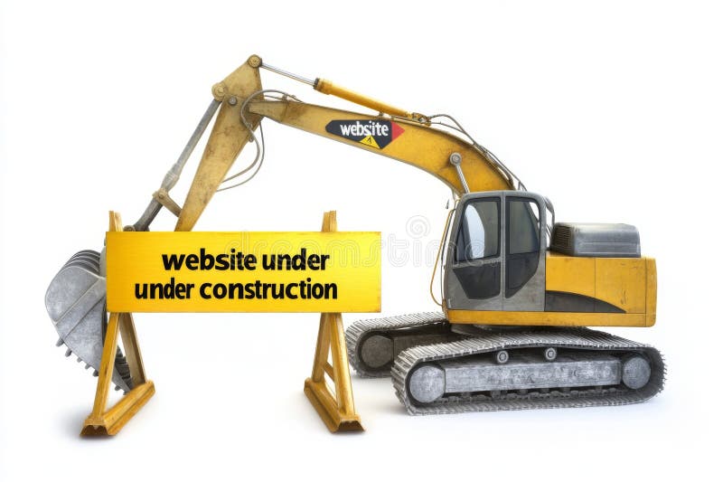 Creative Site Under Construction Sign for Websites on Solid White ...