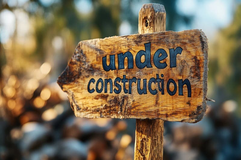 Creative Site Under Construction Sign for Websites on Solid White ...