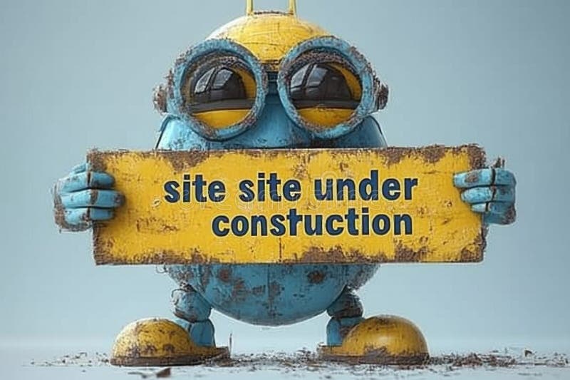 Creative Site Under Construction Sign for Websites on Solid White ...