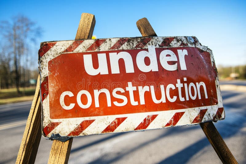 Creative Site Under Construction Sign for Websites on Solid White ...