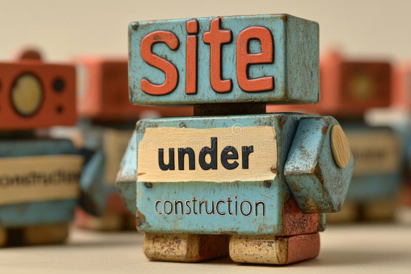 Creative Site Under Construction Sign for Websites on Solid White ...