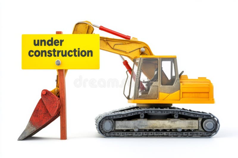 Creative Site Under Construction Sign for Websites on Solid White ...