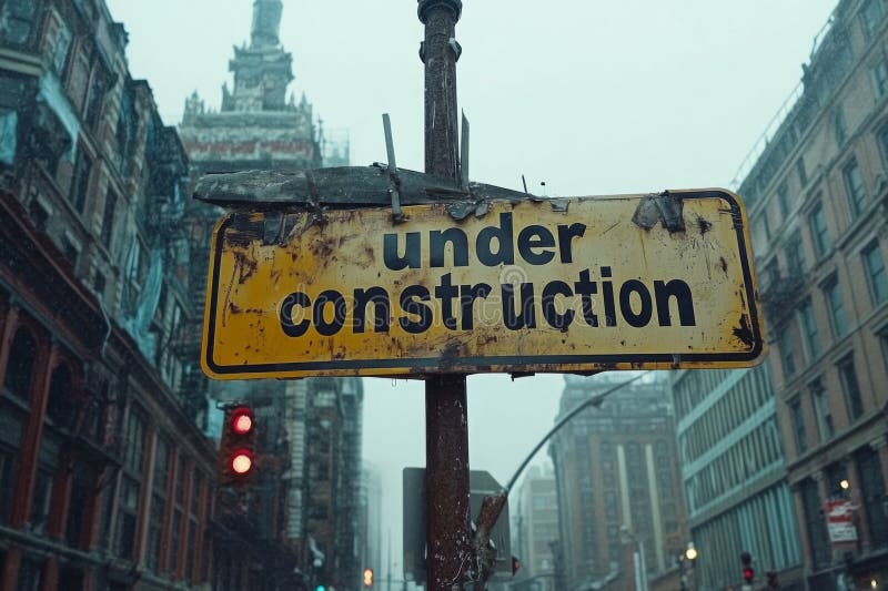 Creative Site Under Construction Sign for Websites on Solid White ...