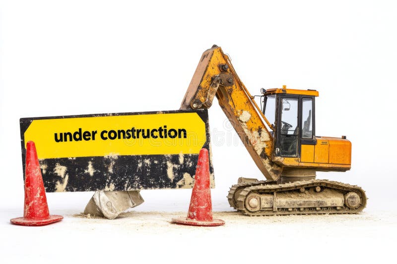 Creative Site Under Construction Sign for Websites on Solid White ...