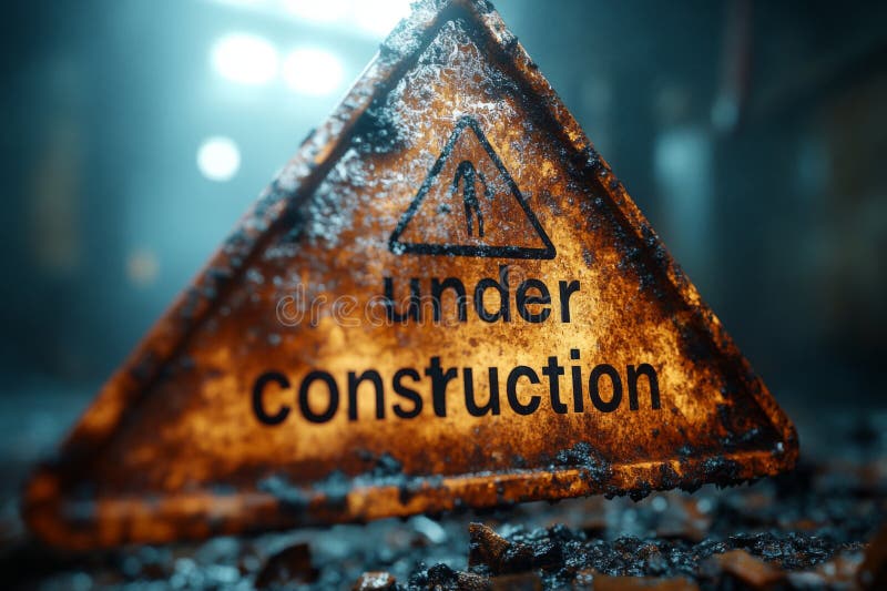 Creative Site Under Construction Sign for Websites on Solid White ...