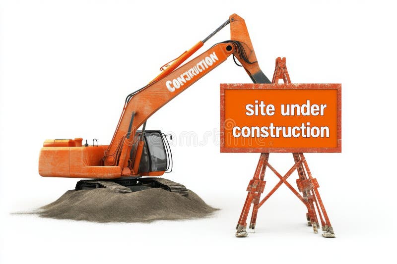 Creative Site Under Construction Sign for Websites on Solid White ...