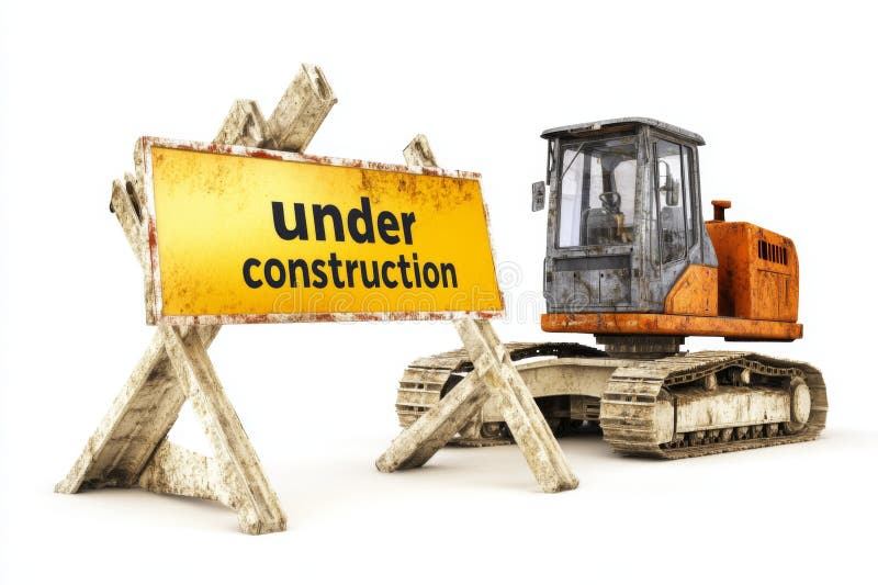 Creative Site Under Construction Sign for Websites on Solid White ...