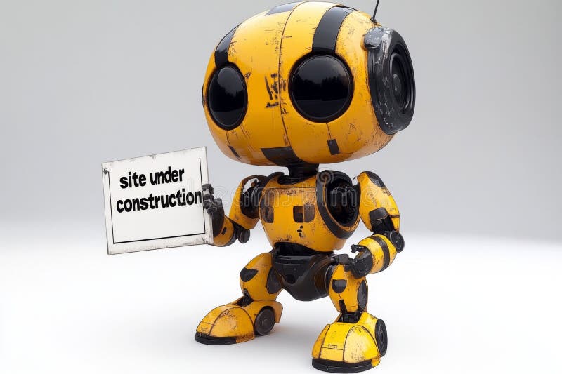 Creative Site Under Construction Sign for Websites on Solid White ...