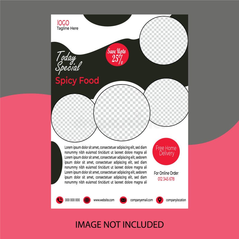 CREATIVE A4 Size Single Sided Food Flyer Design Template Stock Vector ...