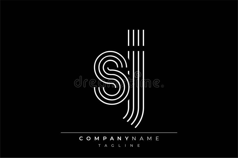 Creative SJ Lines Letter Logo Design Stock Vector - Illustration of ...