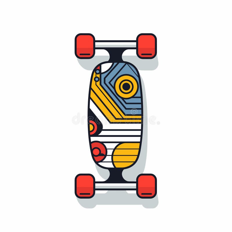 Creative Skateboard Design with Vibrant Patterns Stock Vector ...