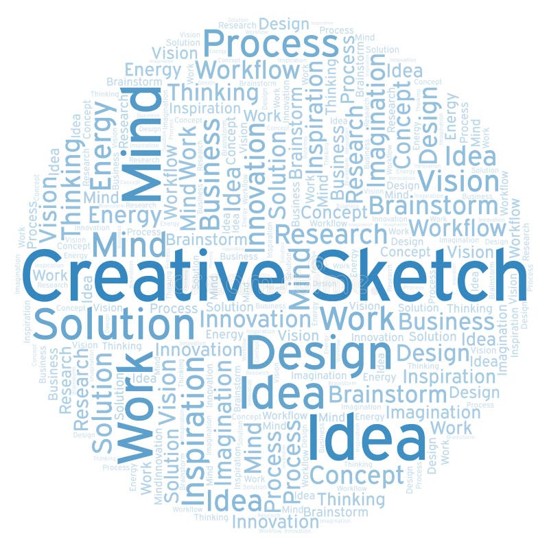 Creative Sketch Word Cloud, Made with Text only. Stock Illustration ...