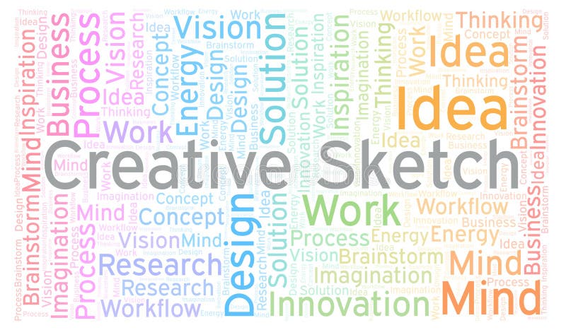 Creative Sketch Word Cloud, Made with Text only. Stock Illustration ...
