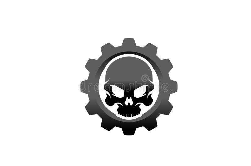 SKULL GEAR WHEEL stock illustration. Illustration of wheel - 50107706