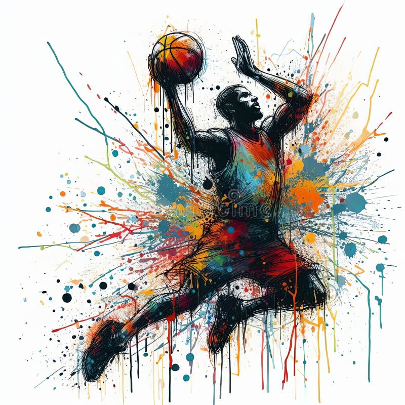 Creative Slam Dunk Artwork stock illustration. Illustration of victory ...