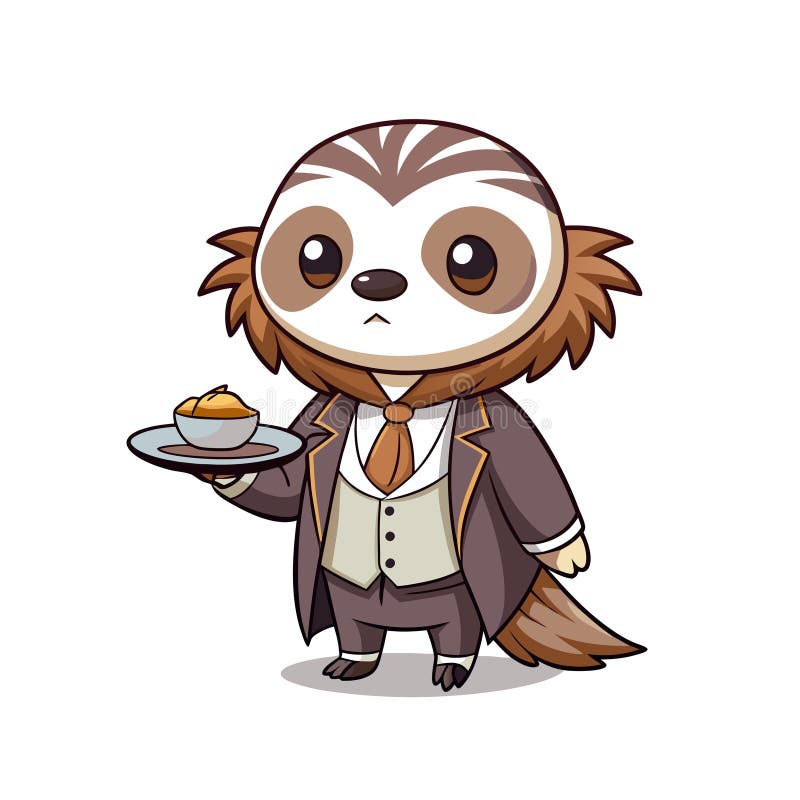 Creative Sloth Tired from Film Making Stock Illustration - Illustration ...