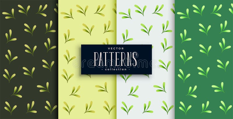 Creative Small Leaves Design Set in Four Colors Vector Stock ...