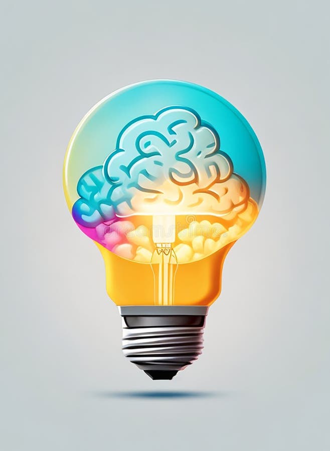 Creative Smart Ideas Brainstorming Brain Light Stock Photo - Image of ...
