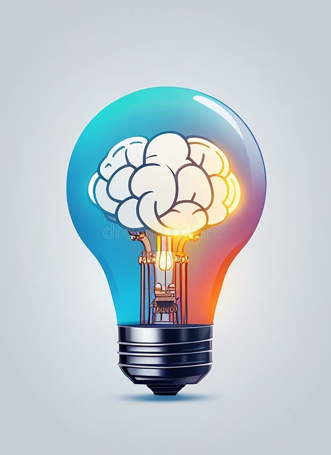 Creative Smart Ideas Brainstorming Brain Light Stock Photo - Image of ...