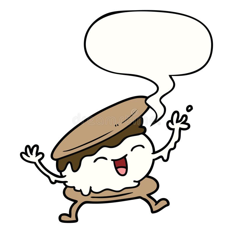 A Creative Smore Cartoon and Speech Bubble Stock Vector - Illustration ...