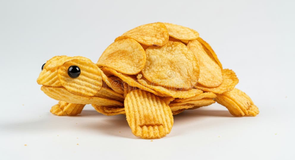 Creative Snack Art: Tortoise Shaped from Crispy Potato Chips Stock ...