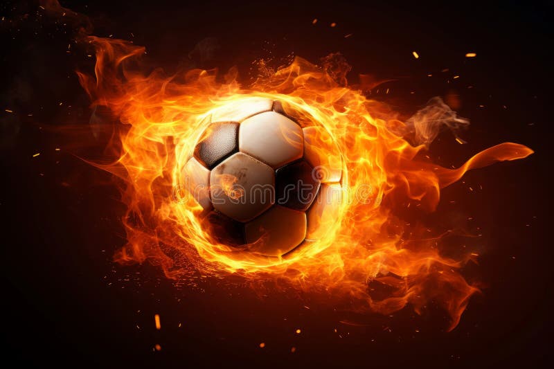 Creative Soccer Ball Fire Mockup. Generate Ai Stock Illustration ...
