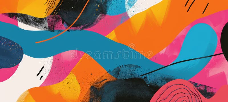 Creative Social Media Banner with Bold Colors and Abstract Patterns for ...