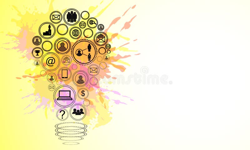 Creative social media lamp stock illustration. Illustration of ...