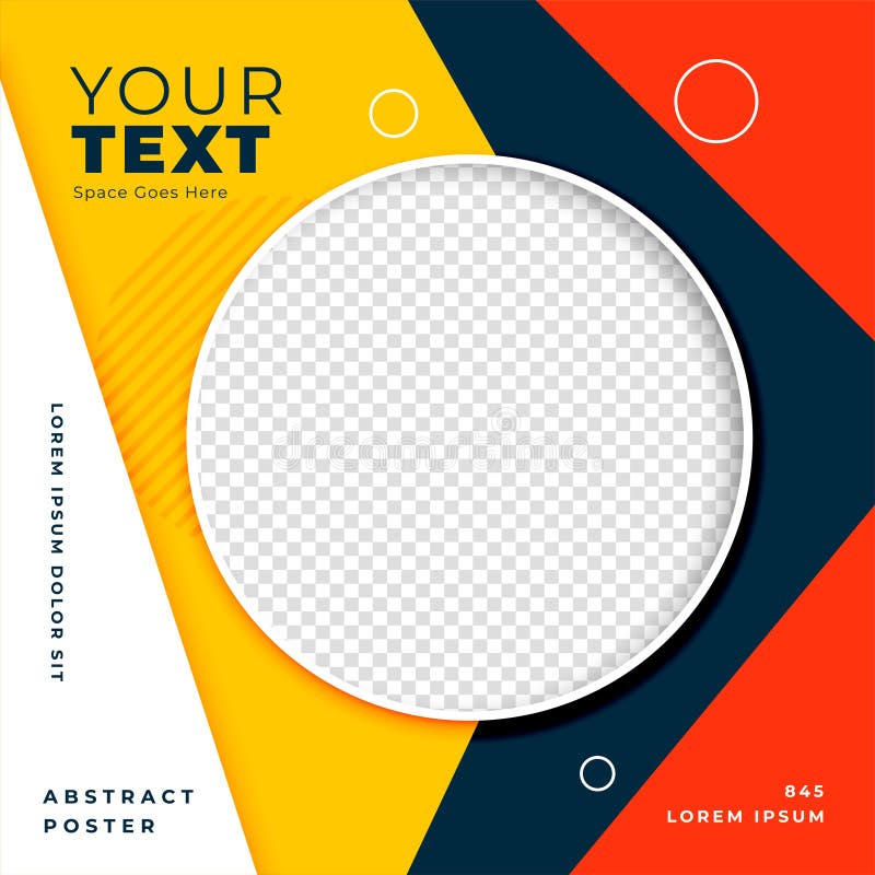 Creative Social Media Post Design in Bold Colors Stock Vector ...