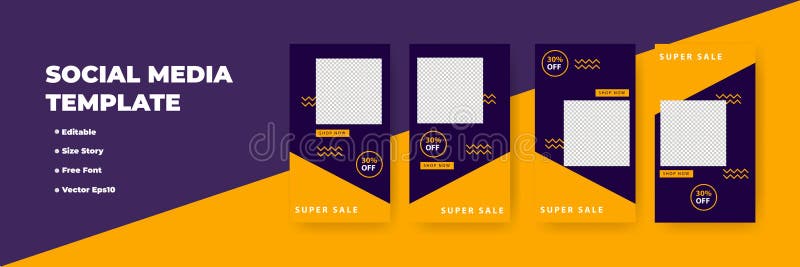Creative Social Networks Stories Design, Vertical Banner Stock Vector ...
