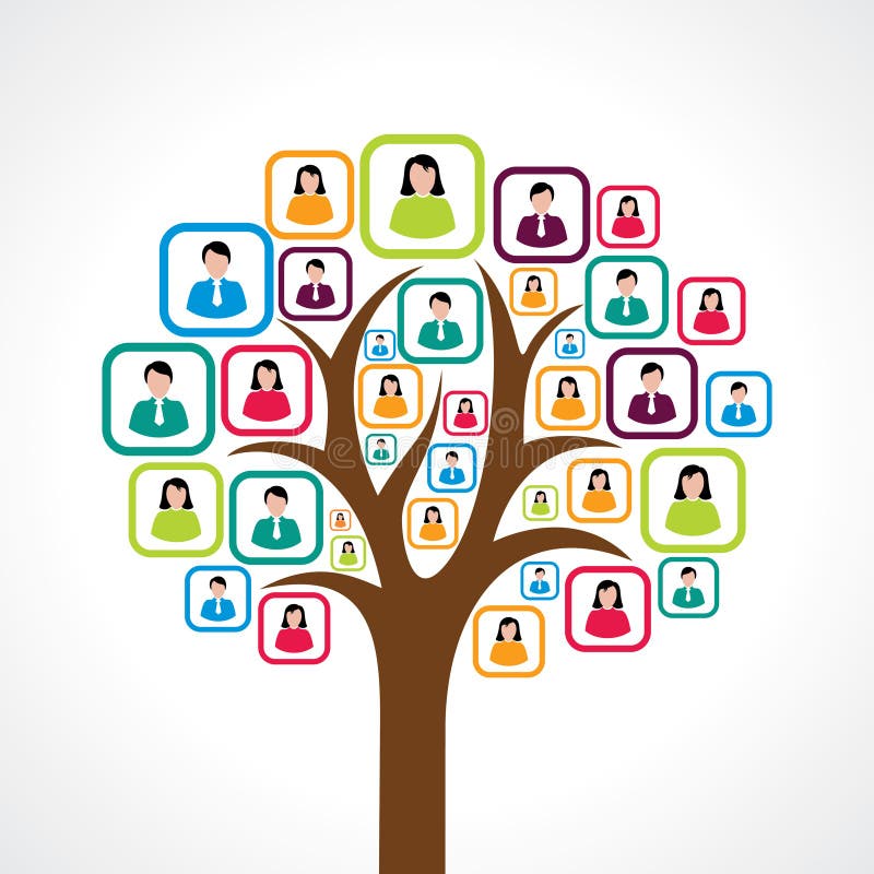 Creative Social People Tree Design Concept Stock Vector - Illustration ...