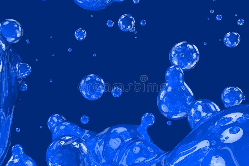 Creative Soft Focus Blue Soap Glossy and Shiny Slime of Liquid Abstract ...
