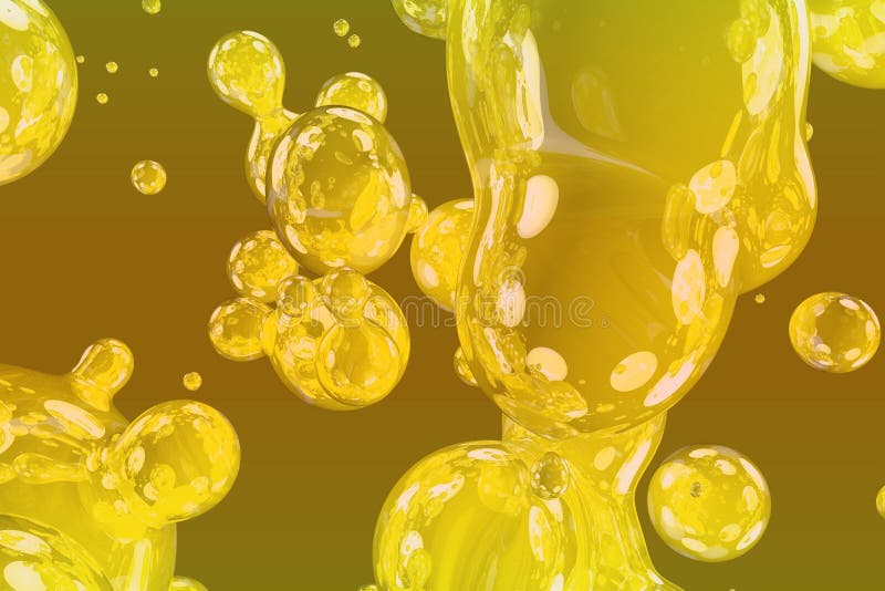 Creative Soft Focus Yellow Soap Glossy Liquid or Bubbles Abstract ...