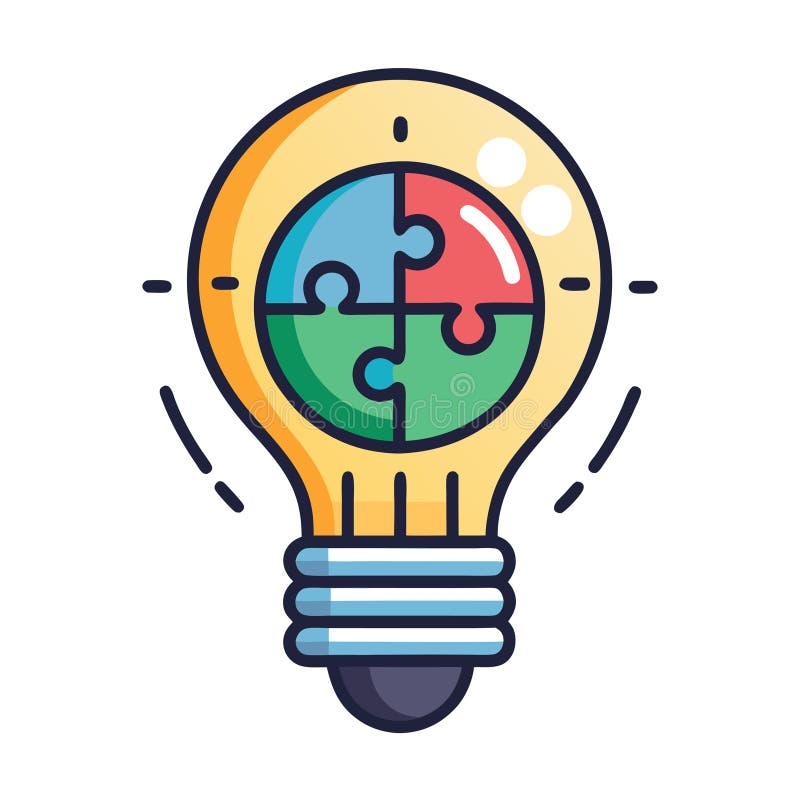 Creative Solution Concept: Lightbulb with Puzzle Pieces for Innovation ...